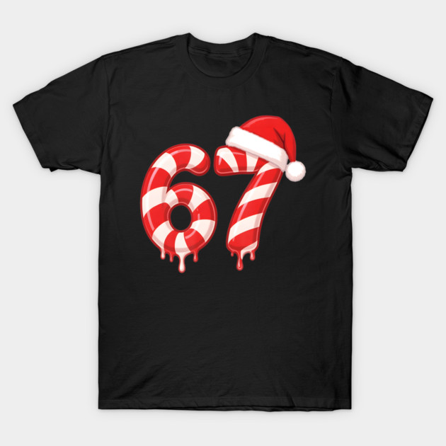 Melting Candy Cane 67 Santa Hat - Candy Cane Christmas - T-Shirt ...