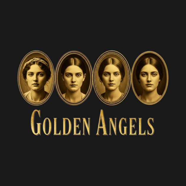 Beautiful Golden Angels Portraits in Oval Frames Four European Women ...