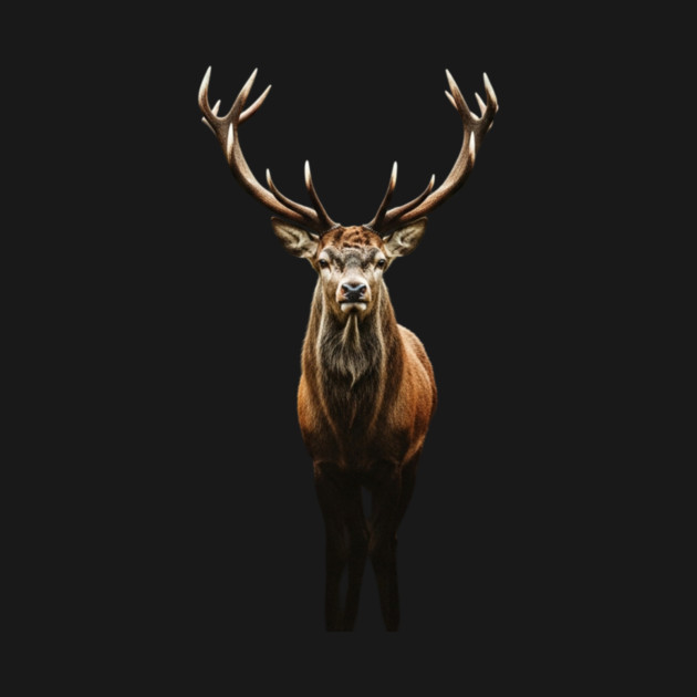 Majestic Deer with Large Antlers Facing Front Beautiful Animal in ...