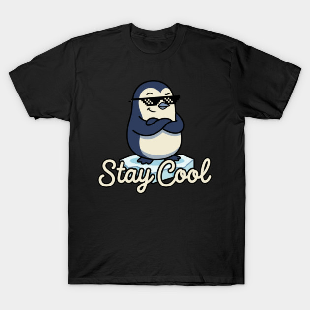 Stay Cool Penguin Pixel Sunglasses - Funny Chill Arctic Meme Graphic ...