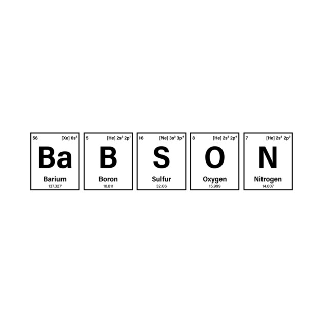 Babson College Periodic Table of Elements - Periodic Table - T-Shirt ...