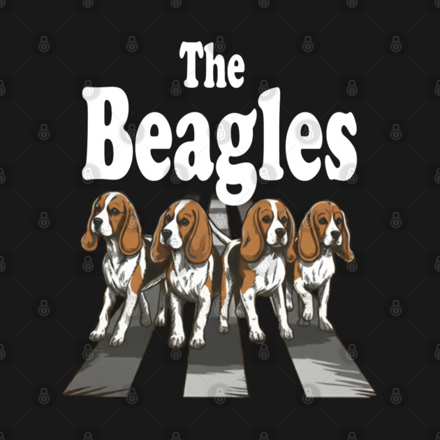 The Beagles - Funny Dog Abbey Road Parody Art - Beagle - T-Shirt ...