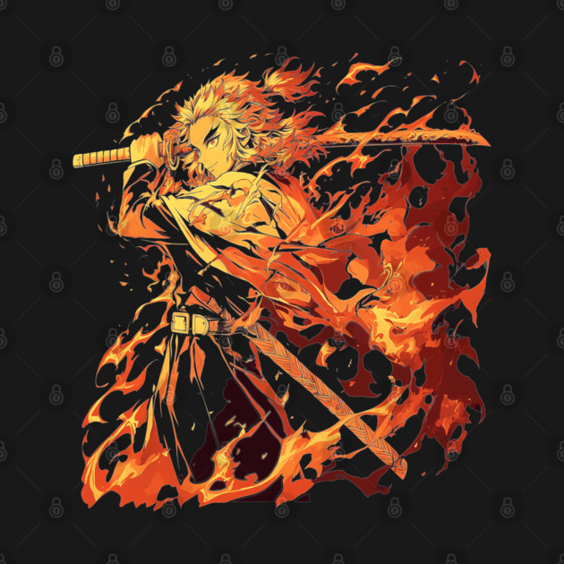 Kyojuro Rengoku Flame Hashira Fan Art - Kyojuro Rengoku - T-Shirt ...