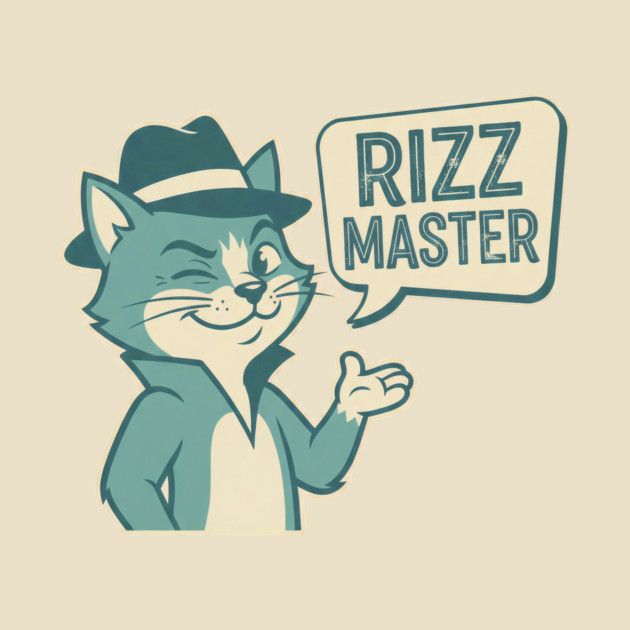 Rizz Master Cat – Funny Cartoon Cat with Swagger - Funny Cat - T-Shirt ...