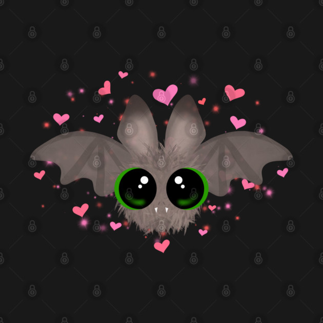 Cute Little Big Eyed Fuzzy Bat Valentine - Valentines Day - T-Shirt ...