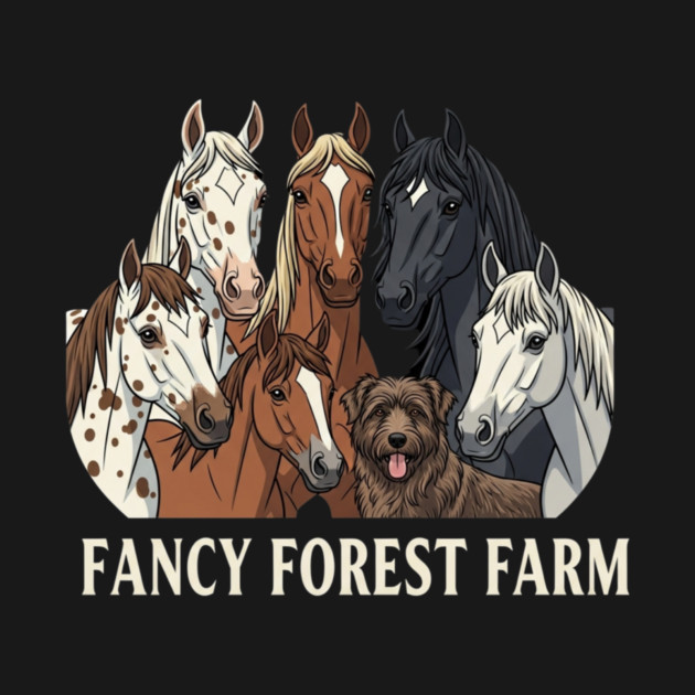 FANCY FOREST FARM Horses and Cute Dog Farm Equine Apparel Gift - Fancy ...