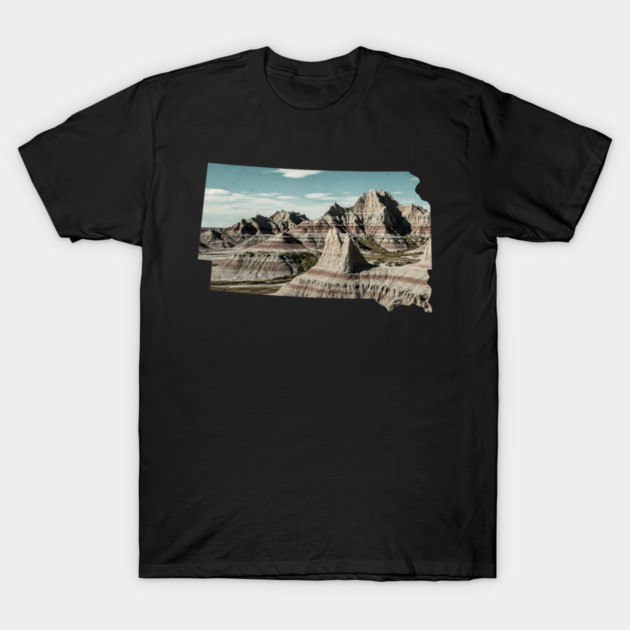 South Dakota Badlands Landscape Topographic State Map Topography Dakota ...