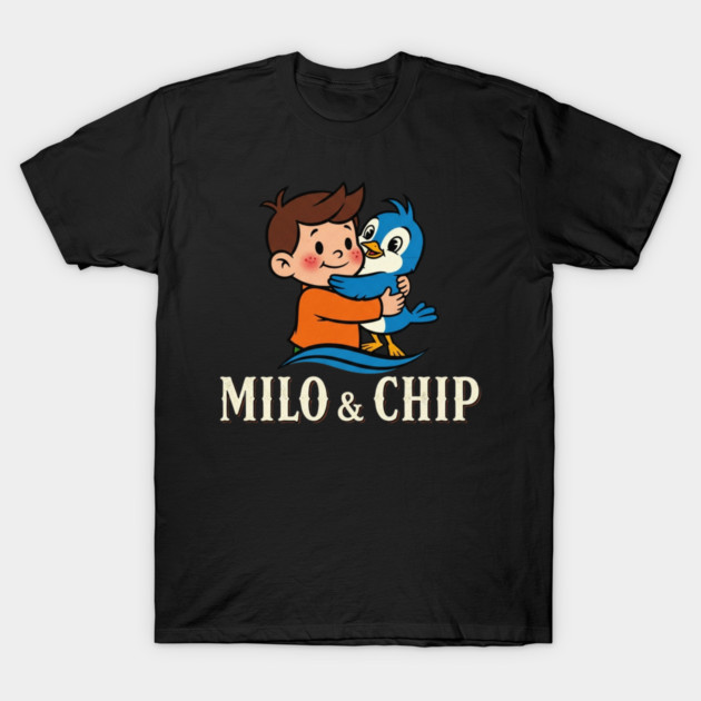 Cute Milo & Chip Hugging Cartoon Character Boy And Bird - Cute Milo ...