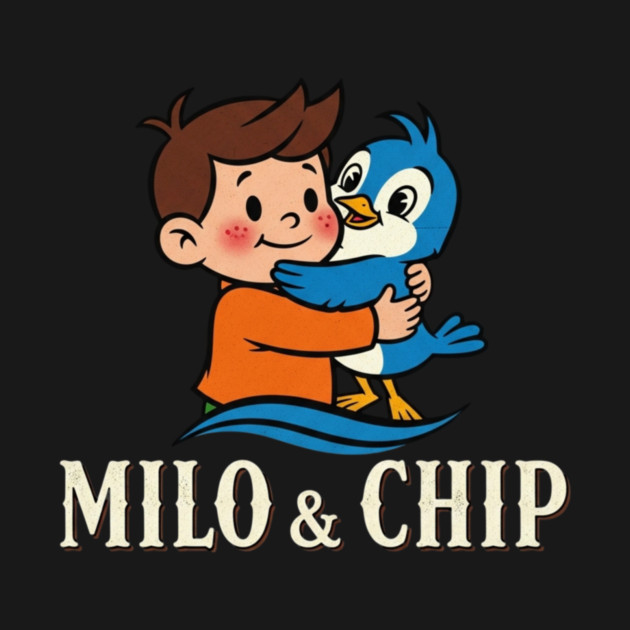Cute Milo & Chip Hugging Cartoon Character Boy And Bird - Cute Milo ...