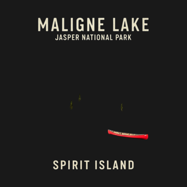 Maligne Lake Jasper National Park Spirit Island with Canoe Retro ...