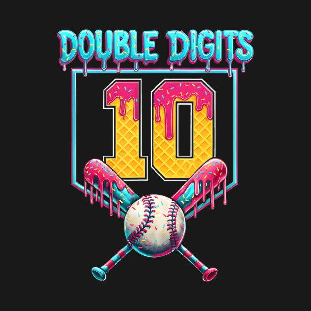 Double Digits 10th For - Retro Birthday Present - T-Shirt | TeePublic