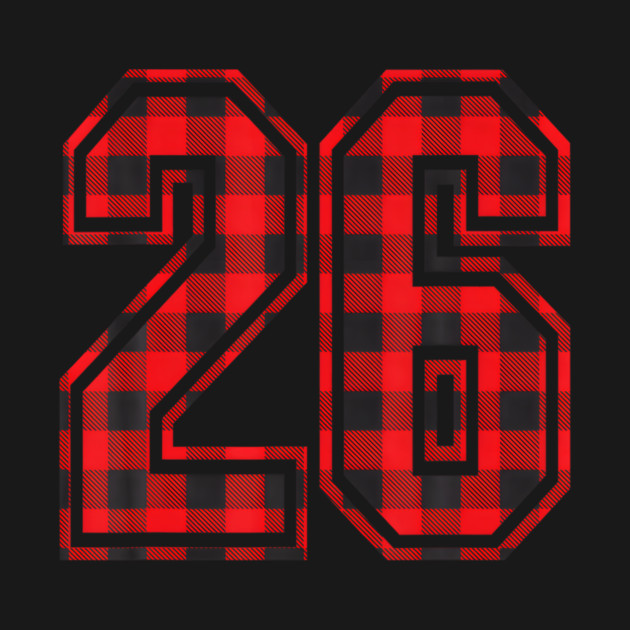 Number 26 Red Plaid Pattern 26 Unform Jersey - Custom Christmas Pattern ...