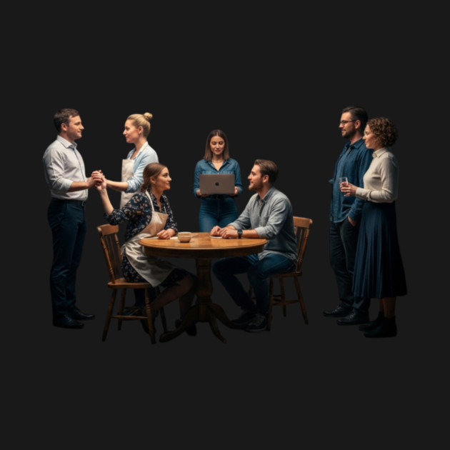 Family and Friends Get Together at Dinner Table Reunion Reunion Happy ...