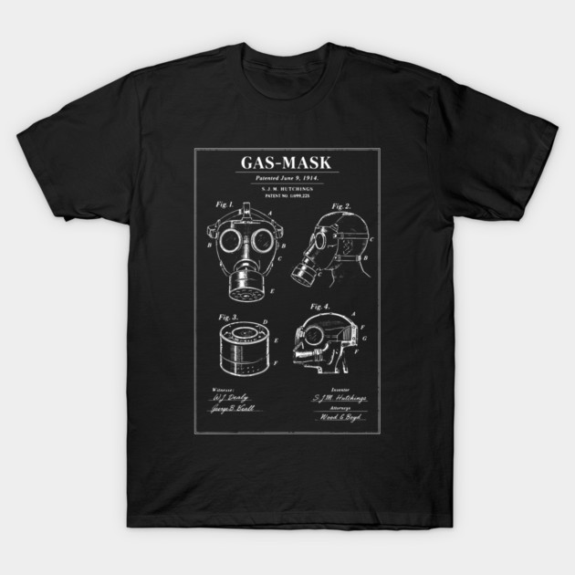 Gas Mask Blueprint Diagram - Gas Mask - T-Shirt | TeePublic