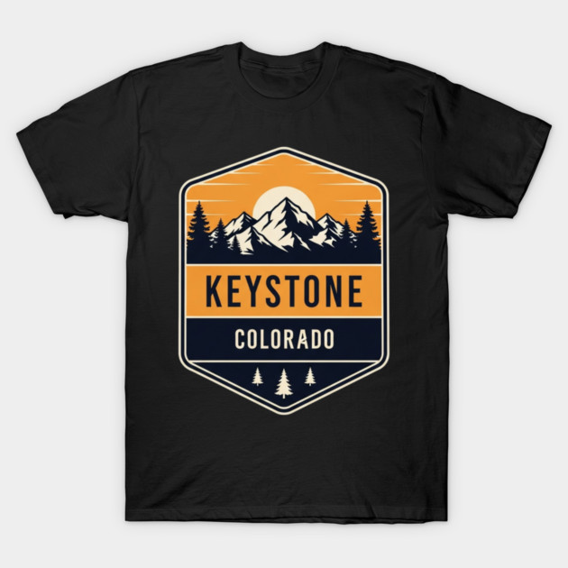 Retro KEYSTONE COLORADO Scenic Mountains and Sun with Evergreen Trees ...
