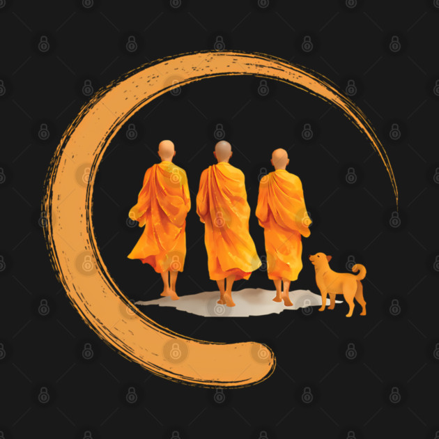 Walk for Peace Walking Monks with Aloka Dog M11483 - Walk For Peace - T ...