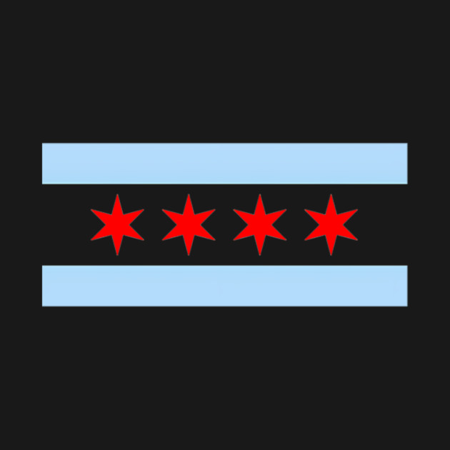 y Chicago Flag Grey Small - Chicago Flag Gray - T-Shirt | TeePublic