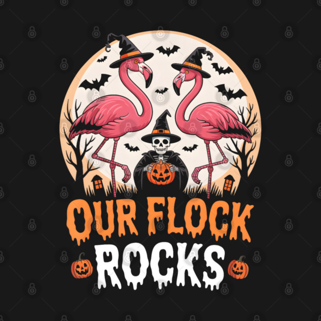 Our Flock Rocks Flamingo Halloween Family - Matching Family Costume - T ...