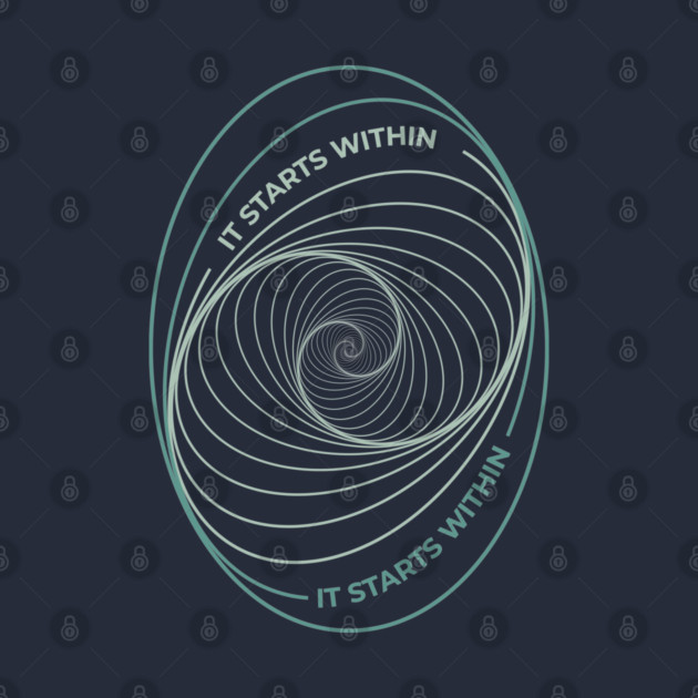 Concentric: It Starts Within Teal - Meditation - T-Shirt | TeePublic