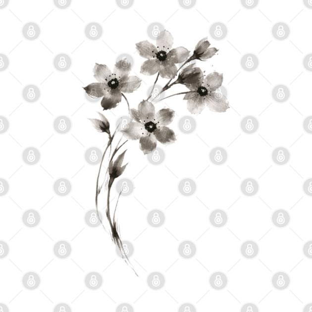 Forget-Me-Not – Minimalist Ink Flower - Forget Me Not - T-Shirt | TeePublic