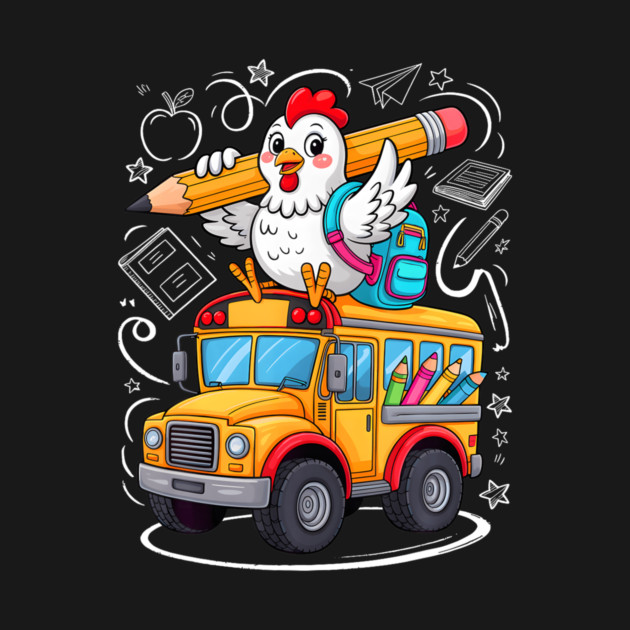 Back To School Chicken School Bus 100 Days Of School - Back To School ...