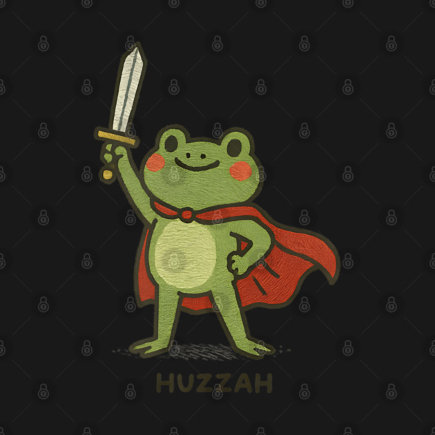 Huzzah Frog Sword - Funny Frog Meme - T-Shirt | TeePublic