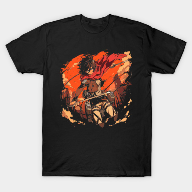 Mikasa Ackerman Battle Ready Art - Mikasa Ackerman - T-Shirt | TeePublic