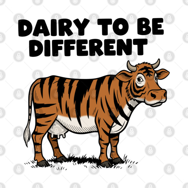 Dairy to Be Different – Tiger Cow Pun Illustration - Dairy To Be ...