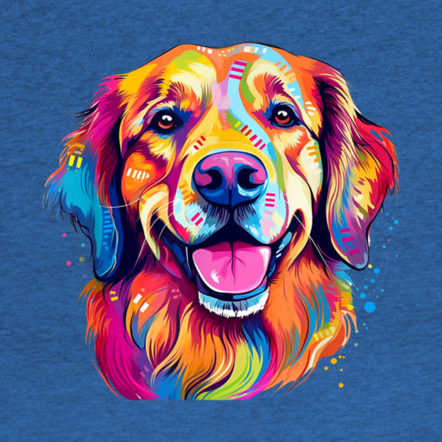 Colorful Golden Retriever - Dog - T-Shirt | TeePublic