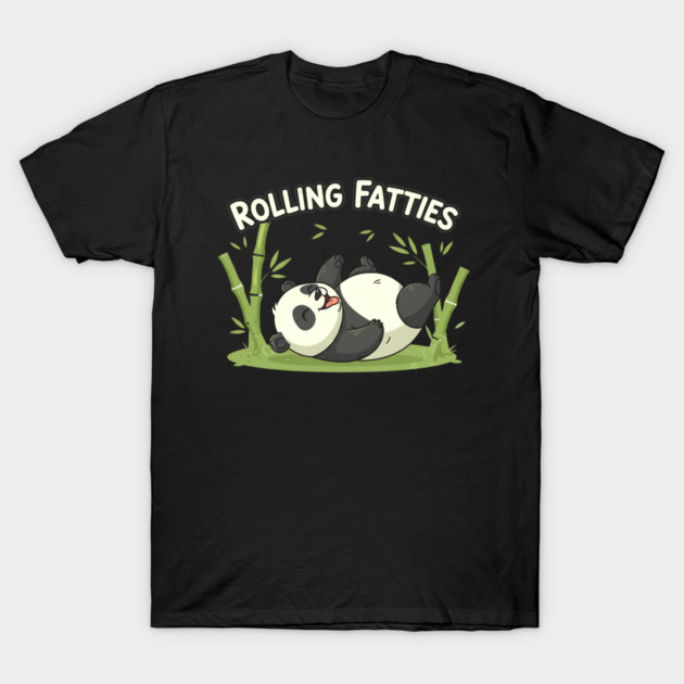 Funny Rolling Fatties Panda Cute Panda Bear Humor - Panda - T-Shirt ...