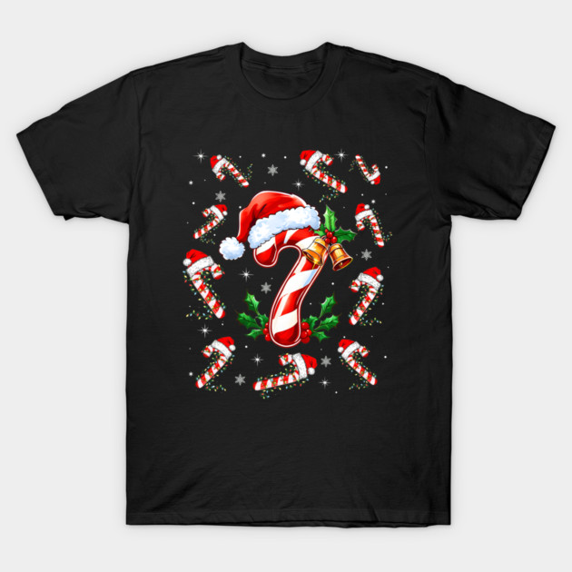 Fun Six Seven 6 7 Slang Candy Cane - Christmas Meme Slang - T-Shirt ...