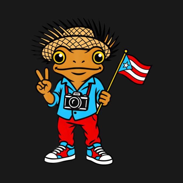 Coqui Frog Puerto Rico Puerto Rican Flag Taino Boricua - Coqui Frog - T ...