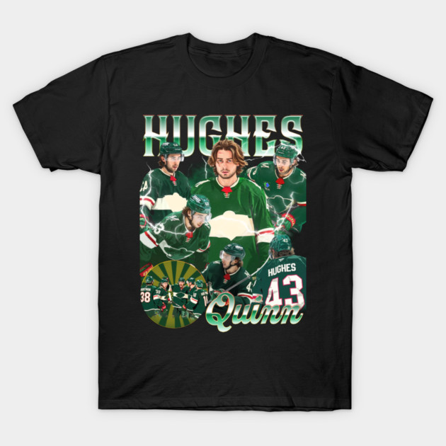 Quinn Hughes Retro - Quinn Hughes Vintage - T-Shirt | TeePublic