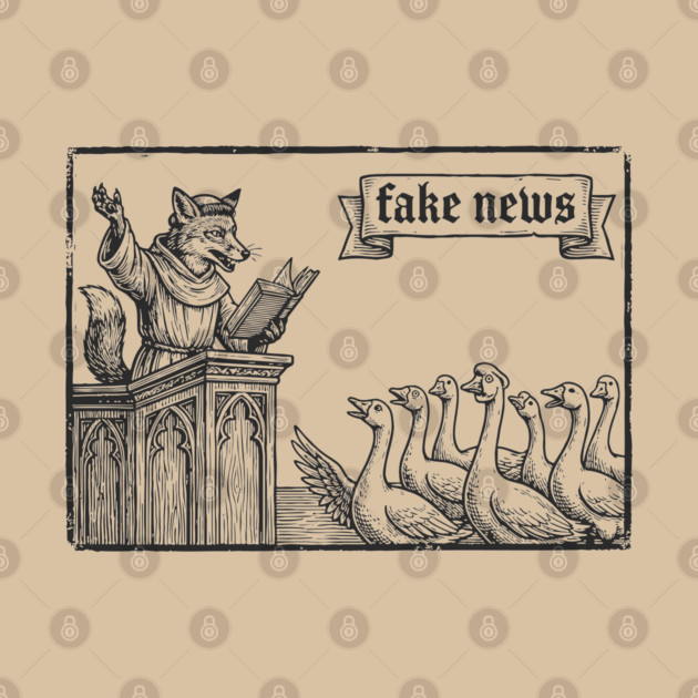 The Original Fake News - Fox Preaching To Geese - Conspiracy - T-Shirt ...
