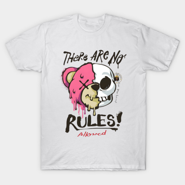 Urban Half Skull Teddy Bear - There Are No Rules - Streetwear - T-Shirt ...