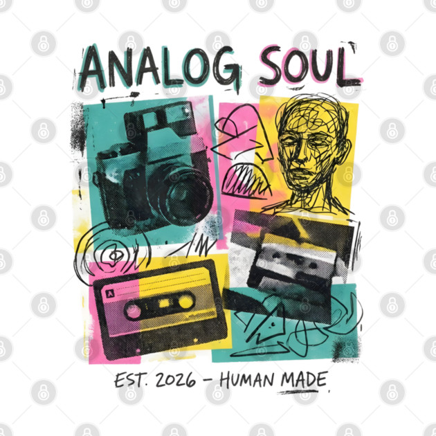 Analog Soul Est 2026 Human Made Retro Tech Collage - Retro Tech - T ...