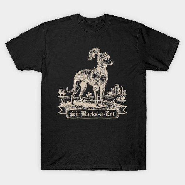 Sir Barks-a-Lot - Sir Lancelot Parody Woodcut - Dog Owner - T-Shirt ...