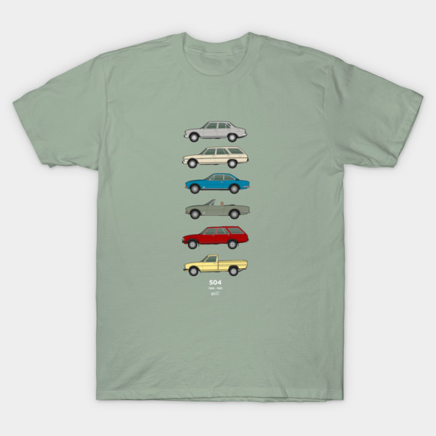 504 Classic Car Collection - Peugeot 504 - T-Shirt | TeePublic