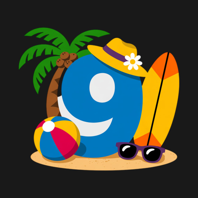 9 Year Old Beach Ball Pool Party Birthday Summer Vacation - 9 Year Old ...