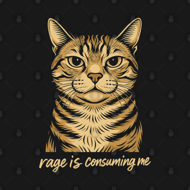 Rage Consuming Me Staring Cat Funny Meme Tee - Staring Cat Meme - T ...
