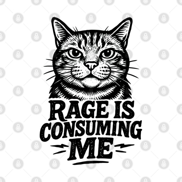 Rage Consuming Me Staring Cat Funny Meme Tee - Staring Cat Meme - T ...