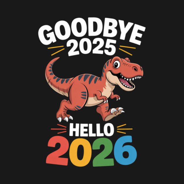 Goodbye 2025 Hello 2026 T Rex Happy New Year 2026 Boys Kids - Goodbye ...