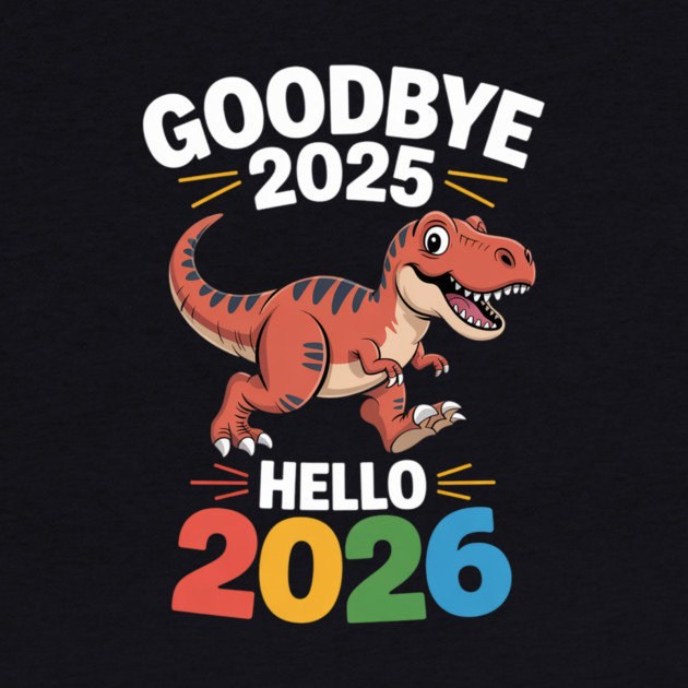 Goodbye 2025 Hello 2026 T Rex Happy New Year 2026 Boys Kids - Goodbye ...