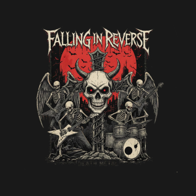 Falling in Reverse Death Metal Band Skull Design - Death Metal - T ...