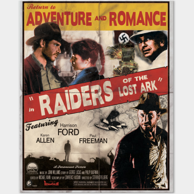 Indiana Jones: Raiders of the Lost Ark Vintage Style Movie Poster ...