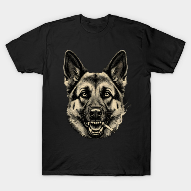 German Shepherd Smoking Cigarette Dog Meme Art - Dog Smoking Cigarette ...