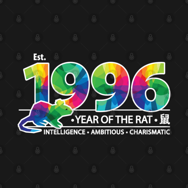 Birthday Established 1996 Happy Year of The Rat Chinese Zodiac - 1996 ...