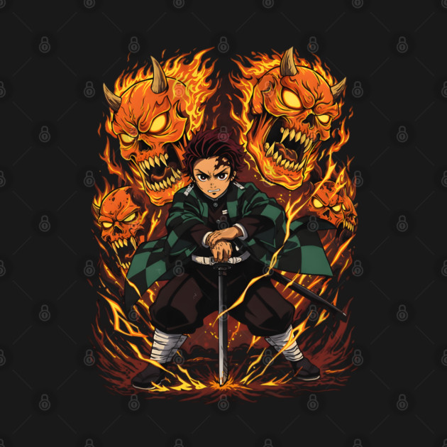 Tanjiro On Fire - Anime Fan Wear - T-Shirt | TeePublic