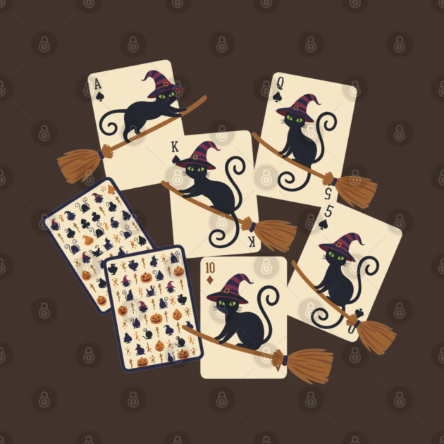 halloween poker hand with witch cat cards - Halloween Poker - T-Shirt ...