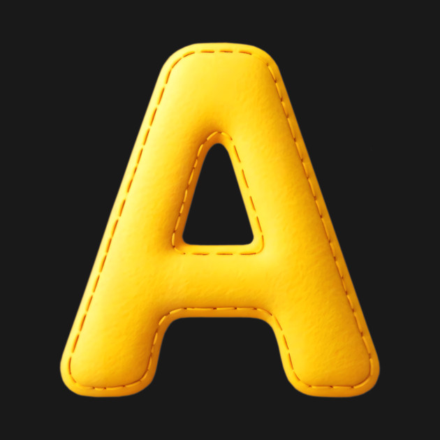 Big Yellow Letter A - Yellow Letter Graphic - T-Shirt | TeePublic